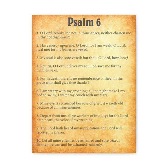 Express Your Love Gifts | Art | Scripture Sign Psalm 6 Chapter Gold Bible Canvas Christian Wall ...